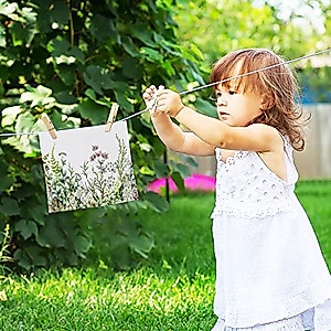 Kigai Bunny Rabbit Flower Wash Cloth Set of 6, 12 x 12 Inch Cotton Baby Washcloths Highly Absorbent and Soft Feel Fingertip Towels Face Towels for Bathroom, Gym, Spa