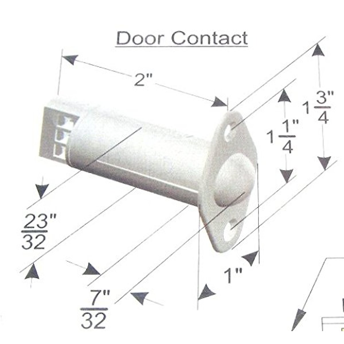 Roller Ball Recessed Button Pressure Reed Switch - Window/Door Alarm Contact Sensor Plunger with Terminals