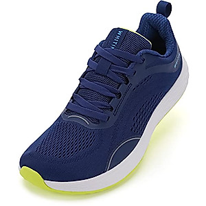 Mens Zero Drop Wide Toe Box Road Running Shoes Width Male Size 8 Lightweight Gym Sport Walking Workout Cross Training Tennis Athletics Outdoor Blue 41