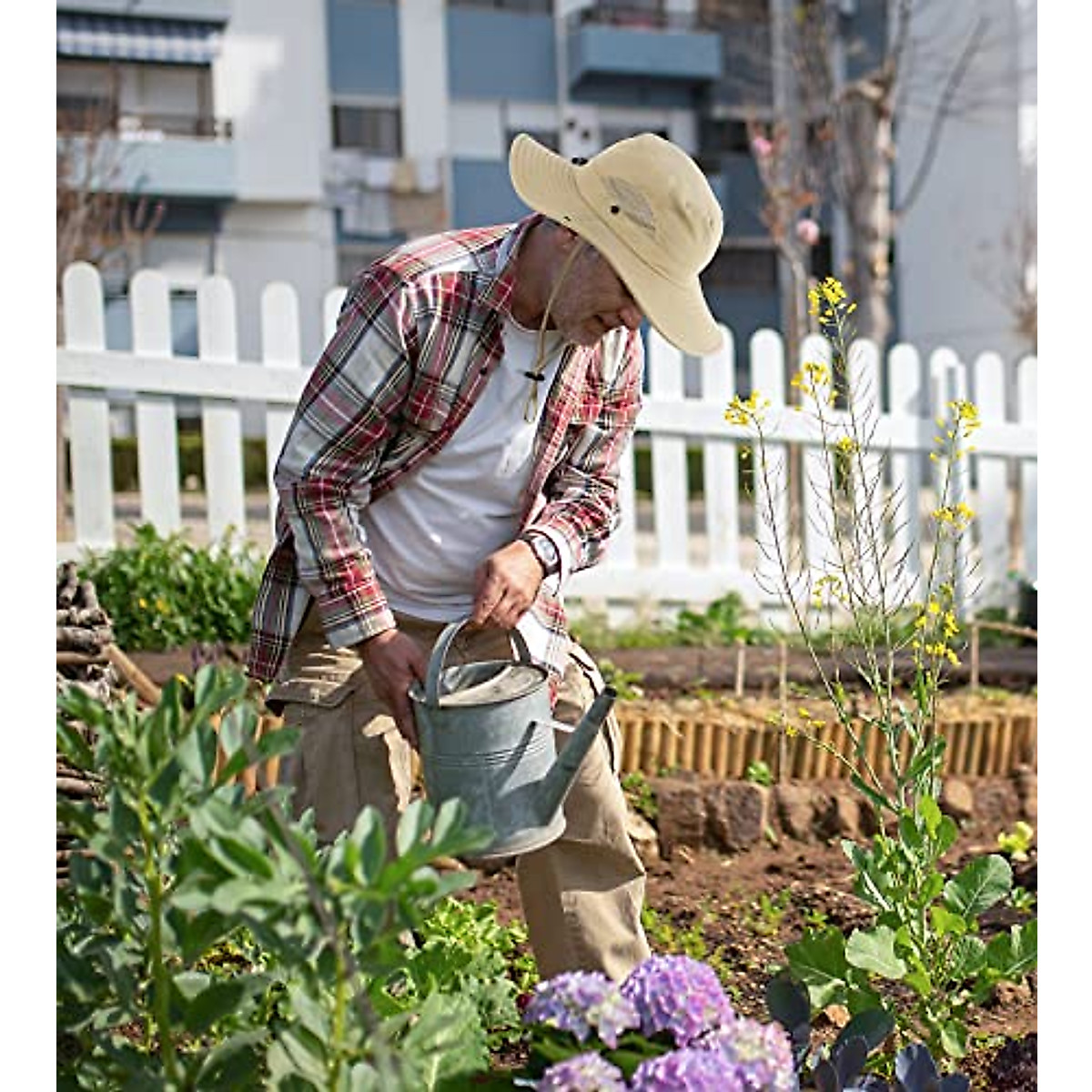 Wmcaps UPF 50+ Sun Protection Hats for Men Women, Wide Brim Waterproof Bucket Hat for Fishing, Hiking, Garden, Outdoor Dark Grey