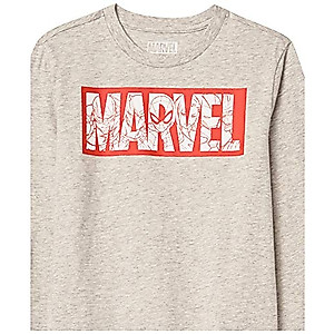 Amazon Essentials Disney | Marvel | Star Wars Boys' Long-Sleeve T-Shirts, Pack of 2, Marvel Avengers, X-Small