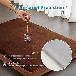 Made4Pets Dog Beds for Medium Dogs, Egg Memory Foam Large Dog Bed with Removable Cover, Pet Bed Mattress for Large Cats, Washable Plush and Cool Cover, 34 x 25 Brown