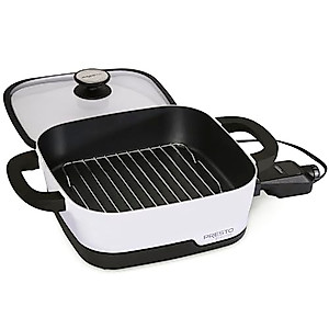 Presto 07118 Tuxedo Precision Multi-Cooker Digital Skillet, 12", White