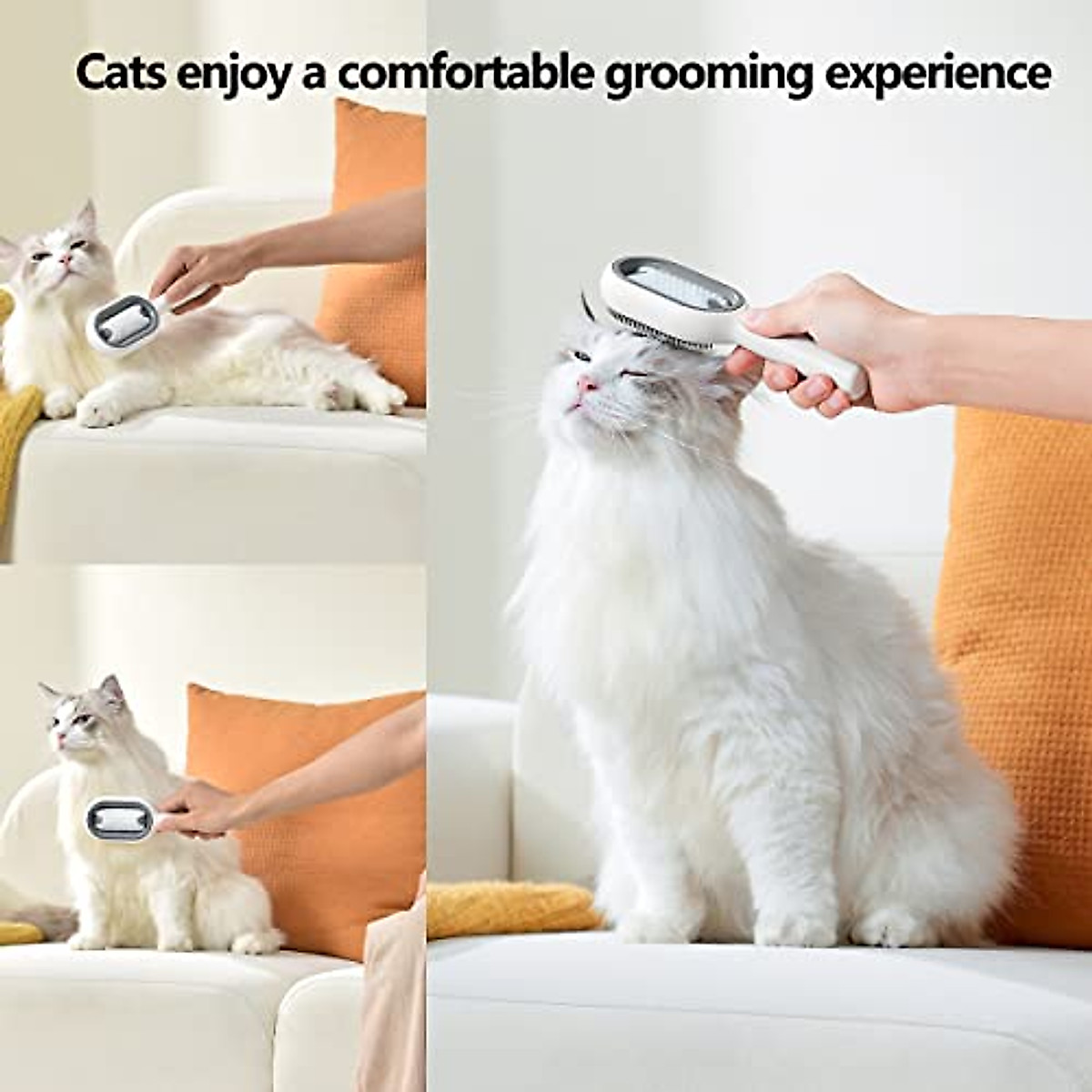 LogFaadCoi Grooming Brush, Pet Hair Brush with Water Tank Design for Cats & Dogs, Long Haired & Short Haired, Rabbits, Self Cleaning Brush, 1 Count, Blue