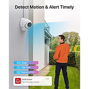 ZOSI 1080P H.265+ Home Security Camera System,5MP Lite 8 Channel Surveillance DVR and 8 x 1080p Weatherproof CCTV Dome Camera Outdoor Indoor with 80ft Night Vision, Remote Access (No Hard Drive)