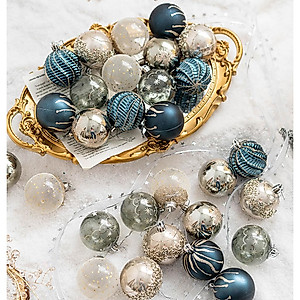 SYALEO 30pcs Christmas Balls Ornaments 60mm/2.36'' Shatterproof Christmas Tree Decoration Birthday Hanging Ball Decorative Xmas Baubles Wedding