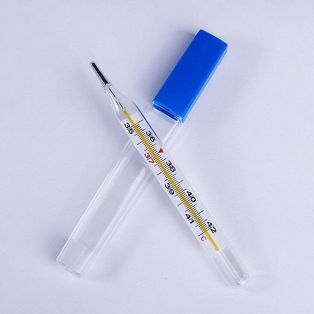 Healeved 4 Pcs Adult Temperature Measurement Glass Oral Temperature Fast Reading Temperature Home Supplies, Easy to Read