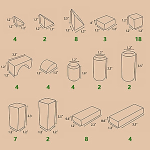 iPlay, iLearn Kid Wooden Building Block Set, Toddler Natural Wood Block Montessori Learning Toy, Large Hardwood Stacking Brick Castle Unit, Preschool Classroom Gift 2 3 4 5 6 8 Year Old Boy Girl Child