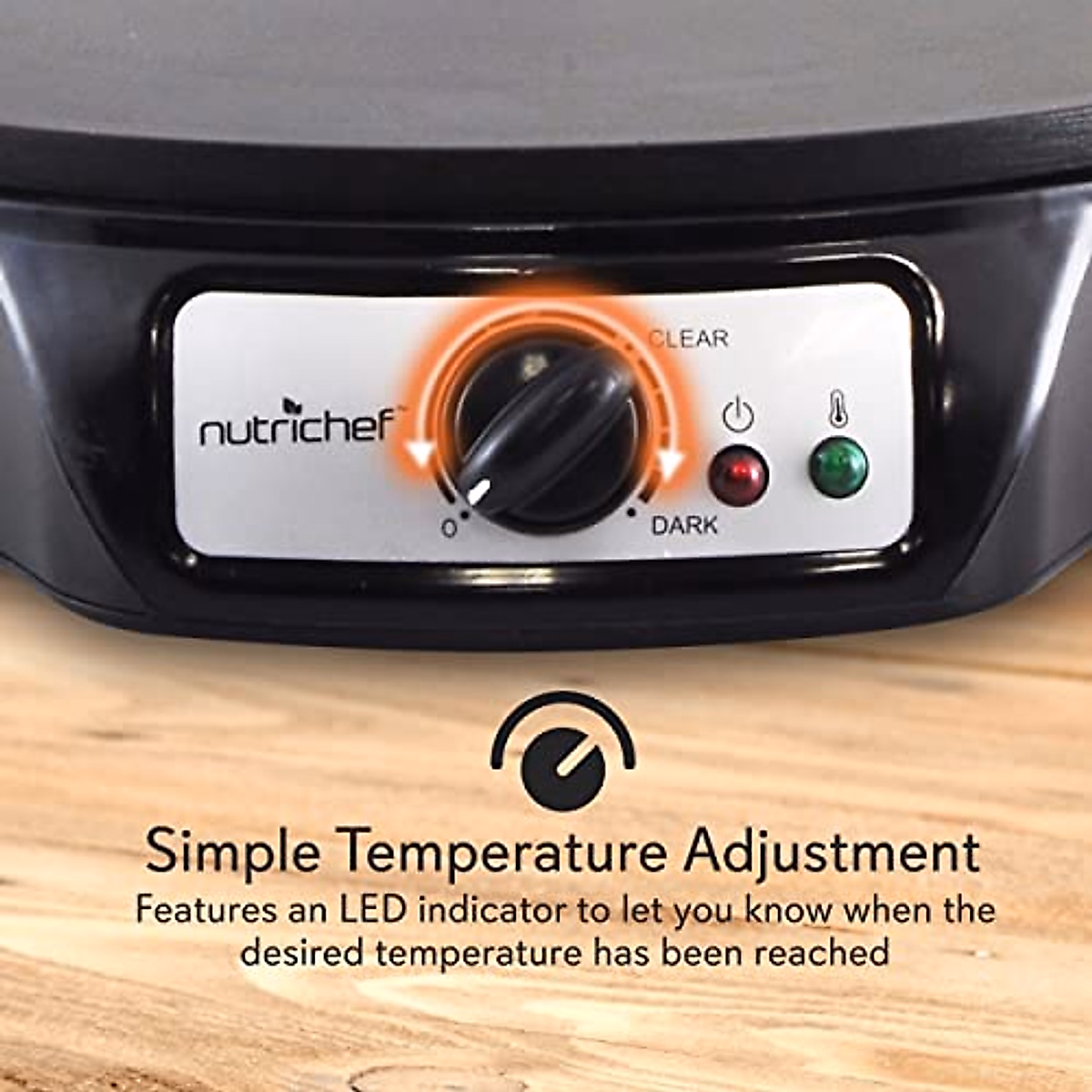 Electric Crepe Maker & Griddle -Easy to Clean Detachable Nonstick Cooktop - Cooks Crepes Bacon, Tortillas & Omelets - 12inch Cook Area with Adjustable Temperature - Includes Spatula & Batter Spreader