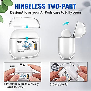 for AirPods 2nd 1st Generation Case,Cool Off Sports Shoes Brand Style Creative Black White Letters and Red Blue Sports Shoes Drawing, Shockproof Cover for Men Boy for AirPods