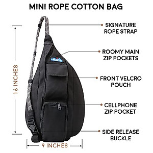 KAVU Mini Rope Bag Cotton Sling ​- Black