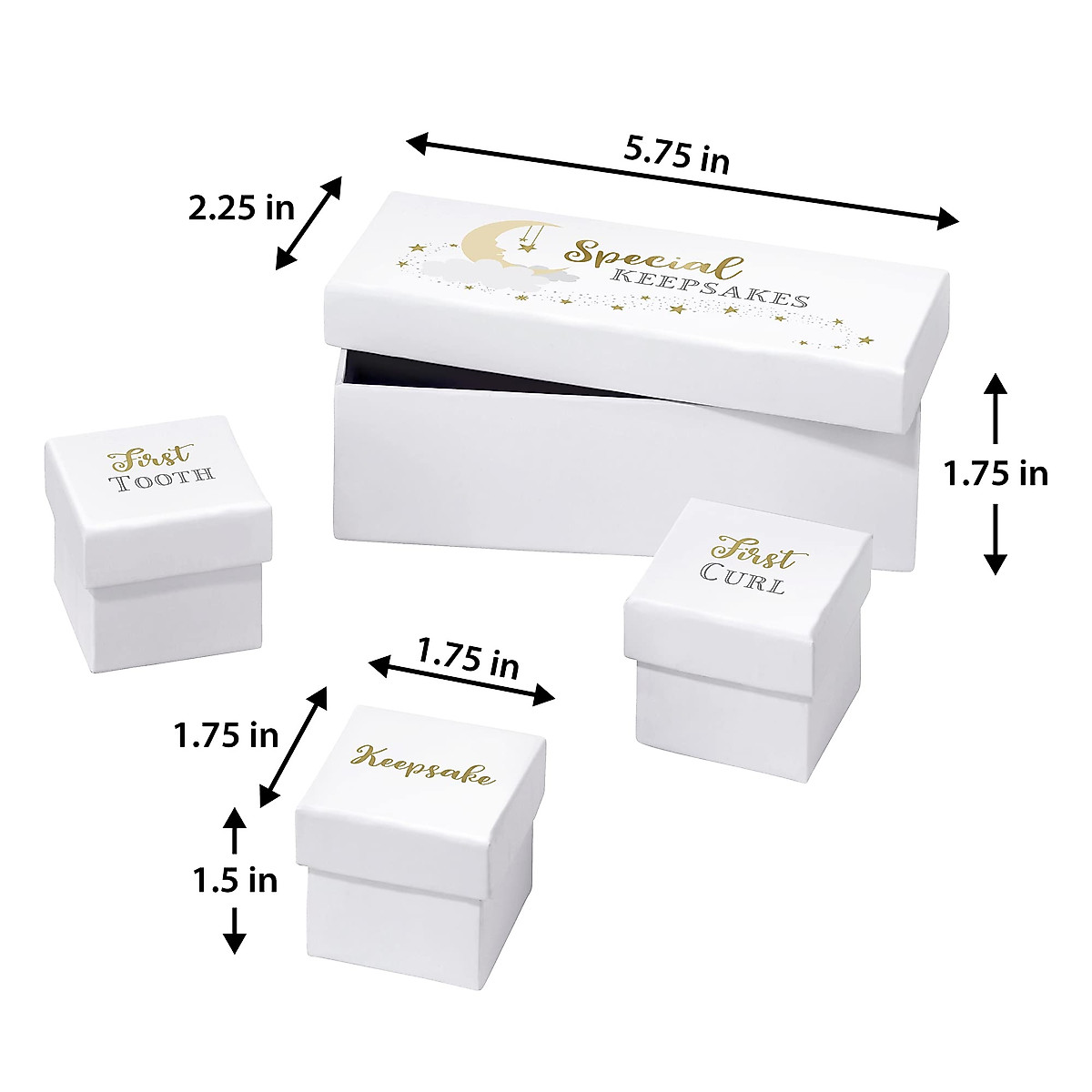 Lillian Rose Set of 3 Special Keepsake Boxes, White