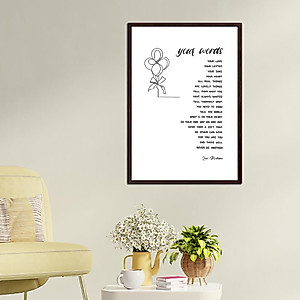 Custom Canvas Quotes, Custom Quote Print Line Art Text Poster Framed Wall Art Personalized Quote Print Custom Poem Print Calligraphy Canvas Sign Frame Letter Gift On Birthday, Anniversary Day