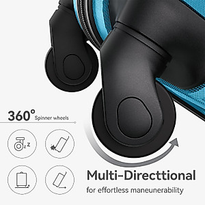 Strenforce 3-Piece (20/24/28)" Suitcase Set Spinner Wheels ABS Lightweight Luggage Sets with TSA Lock, lake blue