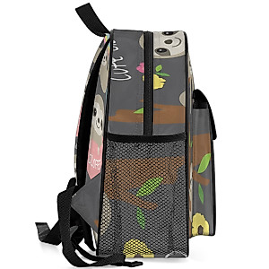 Kids Backpack Cute Animal Bookbag Toddler Backpack Funny Sloth Preschool Bag with Adjustable Chest Strap for Boys Girls