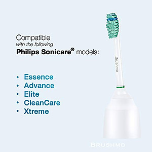 Replacement Toothbrush Heads for Philips Sonicare E-Series HX7022/66, 6 Pack, Fits Sonicare Essence, Xtreme, Elite, Advance, and CleanCare Electric Toothbrush with Hygienic caps by Brushmo