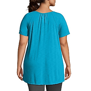 Just My Size Women's Plus-SizeSlub Jersey Tunic with Crochet Collar