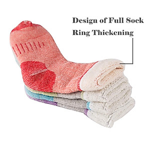 NEVSNEV 4pairs 70% Merino Warm Wool Women Crew Socks - Hiking Outdoor Athletic Thermal Thickening Cushion 9-11