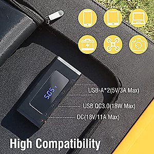 Raddy SP200 Foldable Solar Panel 200 Watt 18V Solar Charger Kit with MC4/USB/DC Outputs, High Efficiency Waterproof Solar Panels Compatible with Solar Generator, Laptops for Home, Outdoor Van Camping