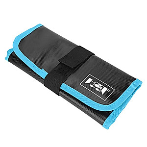 Alomejor Fishing Equipment Bag Waterproof Pockets Storage Spoons Baits Jigs Cast Lure Pouch for Outdoor Fishing(Blue)