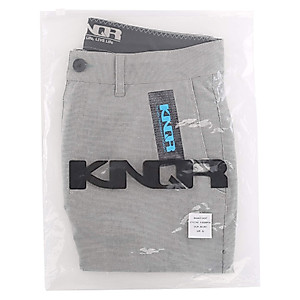 KNQR Mens Performance Quick Dry 4way Stretch Regular Fit All-Terrain Active Training Hybrid Shorts Beated Black 32