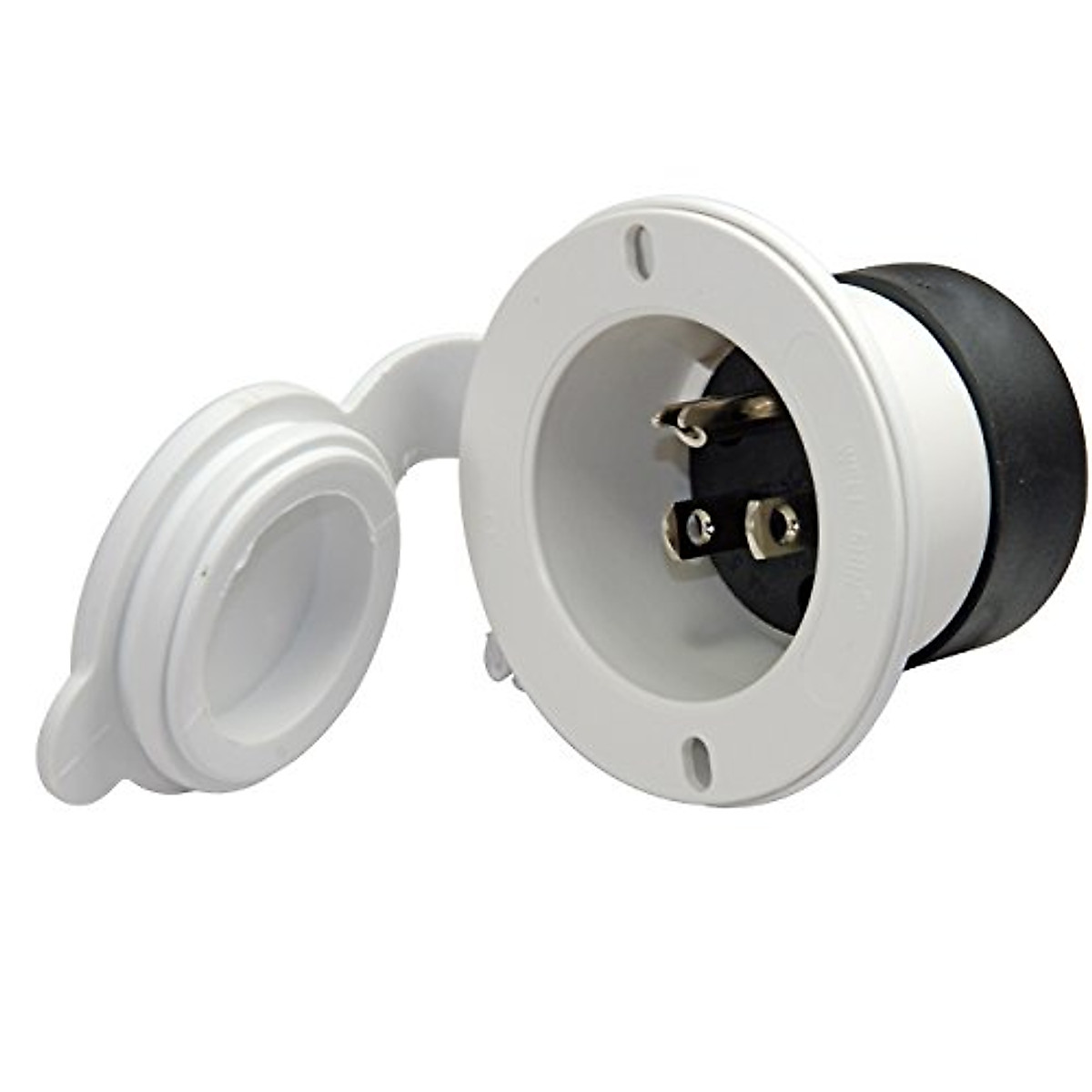 Conntek 80101-BCWT NEMA 5-15P 15-Amp 125V Charger Inlet with White Cover