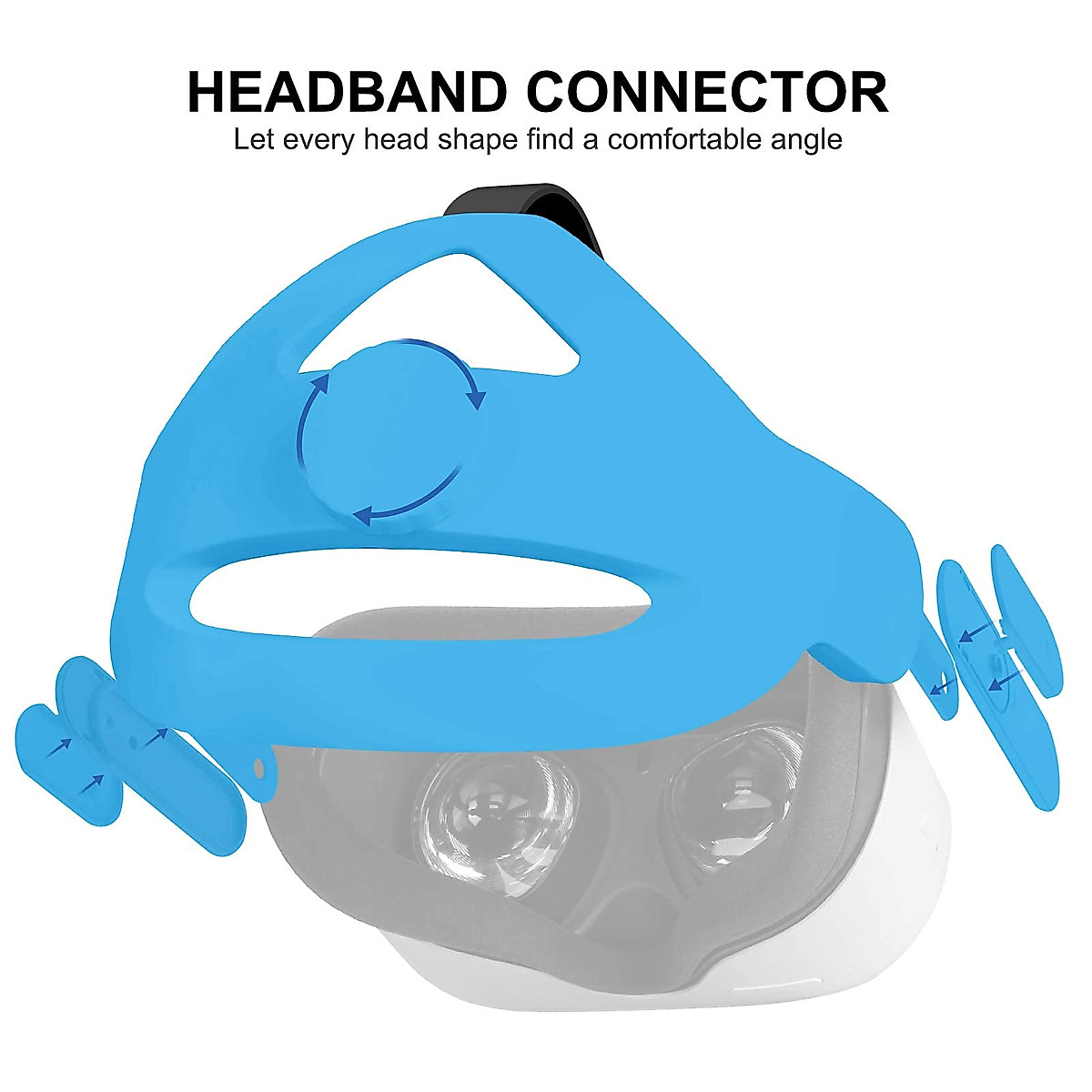 MASiKEN K6 Adjustable Replace Elite Head Strap for Oculus Quest 2, Enhanced Support and Comfort Head Pad Cushion,Reduce Head Pressure,Optimize Interface Fillet and Headstock Angle (Blue)
