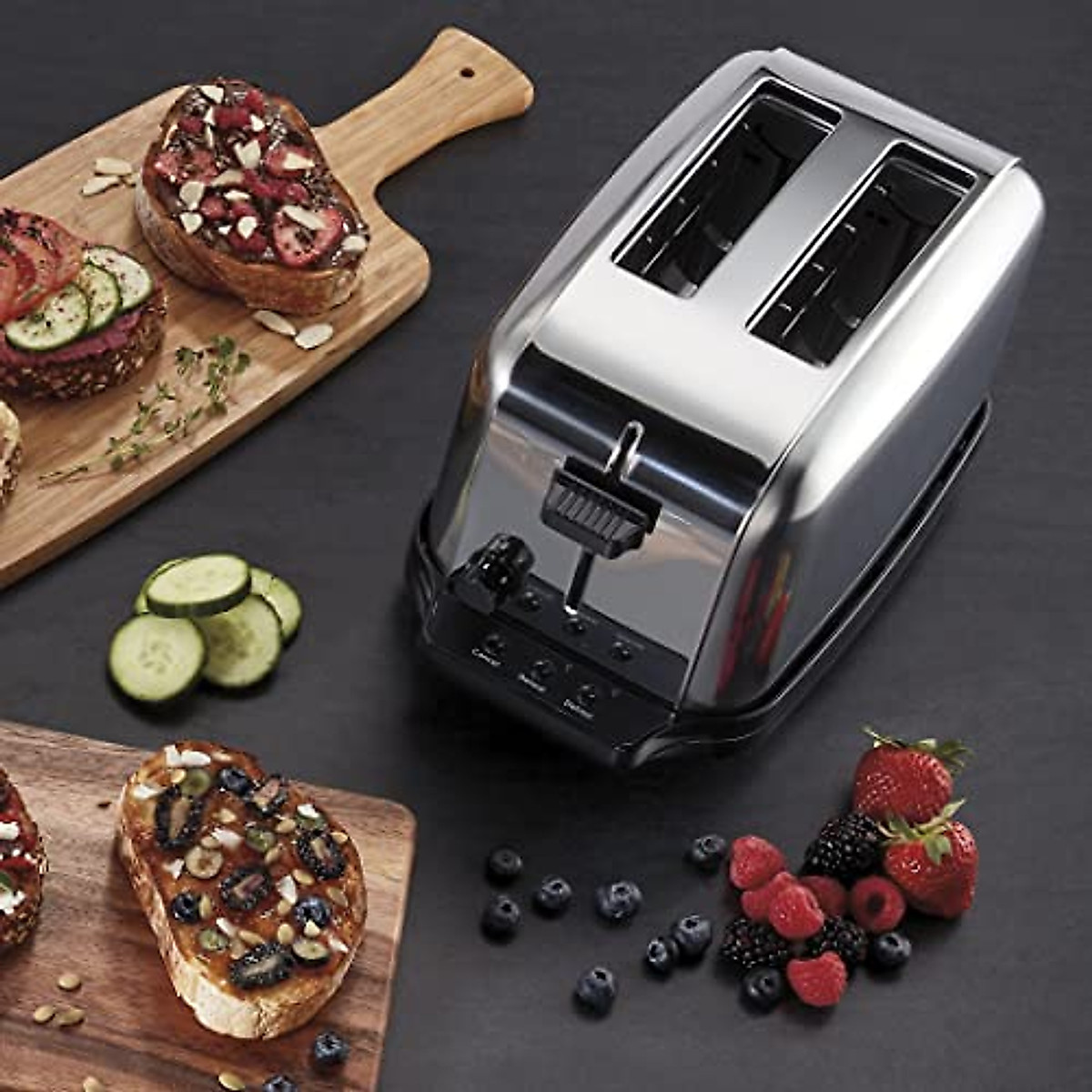 Waring Commercial WCT702 2-Slice Commercial Light Duty Pop-Up Toaster, 120V, 5-15 Phase Plug, Silver, 2-Compartment