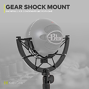 Knox Gear Multi-Purpose Shock Mount for Blue Snowball and Snowball Ice Condenser Microphone, Clamp Connector Made w/ Alloy Steel Combats Vibration, Shock Pops, and Distortions with Two Year Warranty