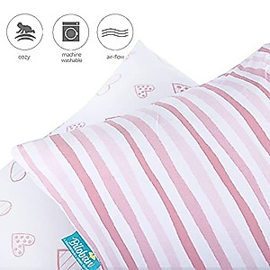 Organic Cotton 2 Pack Kids Toddler Pillowcase for Baby Toddler Pillows 13"x 18" or 14"x19", Envelope Baby Toddler Pillow Cover Cases