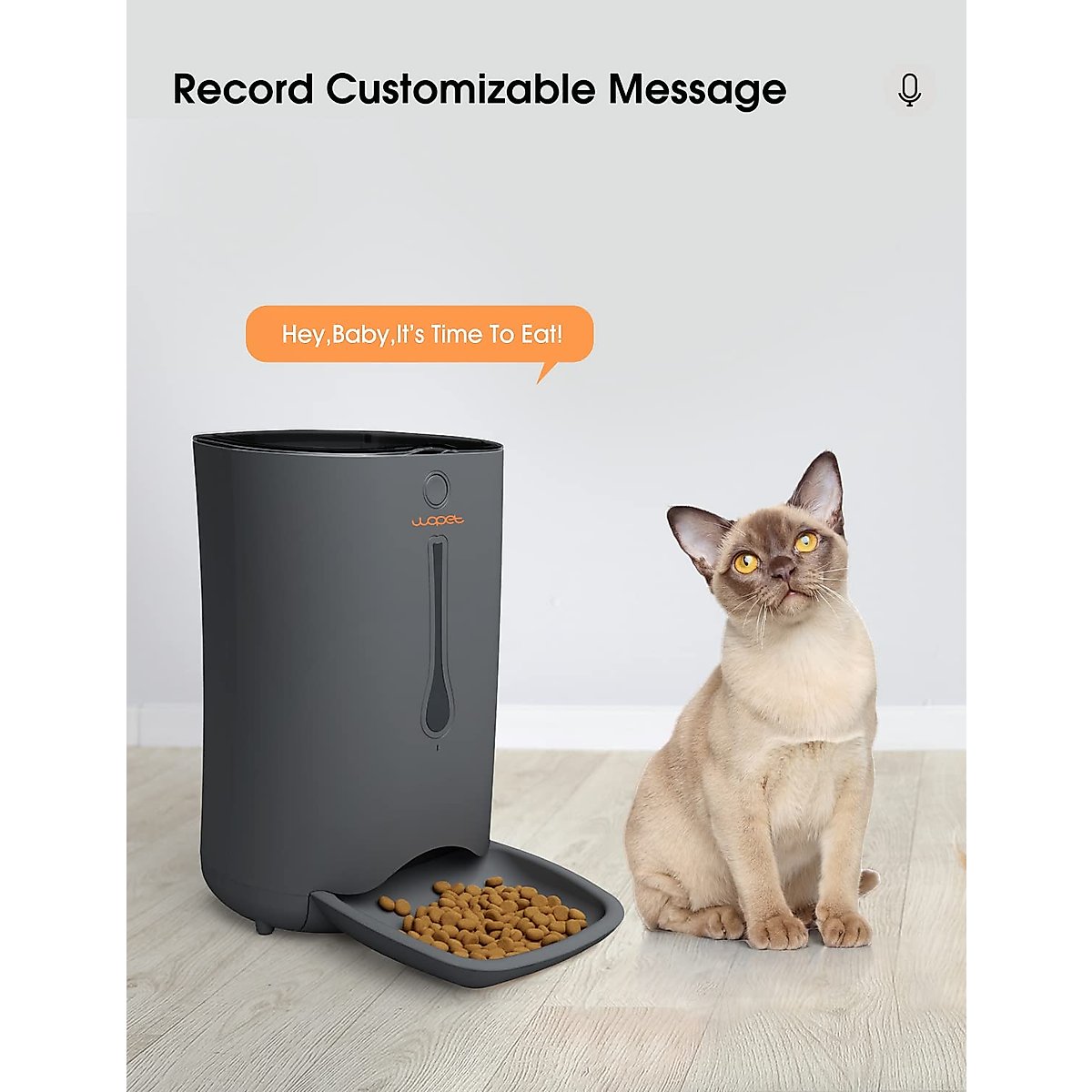 WOPET Automatic Dog Feeder,7L Pet Food Dispenser for Cats and Dogs,Automatic Cat Feeders with Protion Control,Voice Recorder&Programmable Timer for up to 5 Meals Per Day