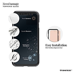 iPhone X/XS Case, SaharaCase Protective Kit Bundle + ZeroDamage Tempered Glass Screen Protector Rugged Protection Anti-Slip Grip Shockproof Bumper Anti-Scratch Back Slim Fit - Clear Rose Gold