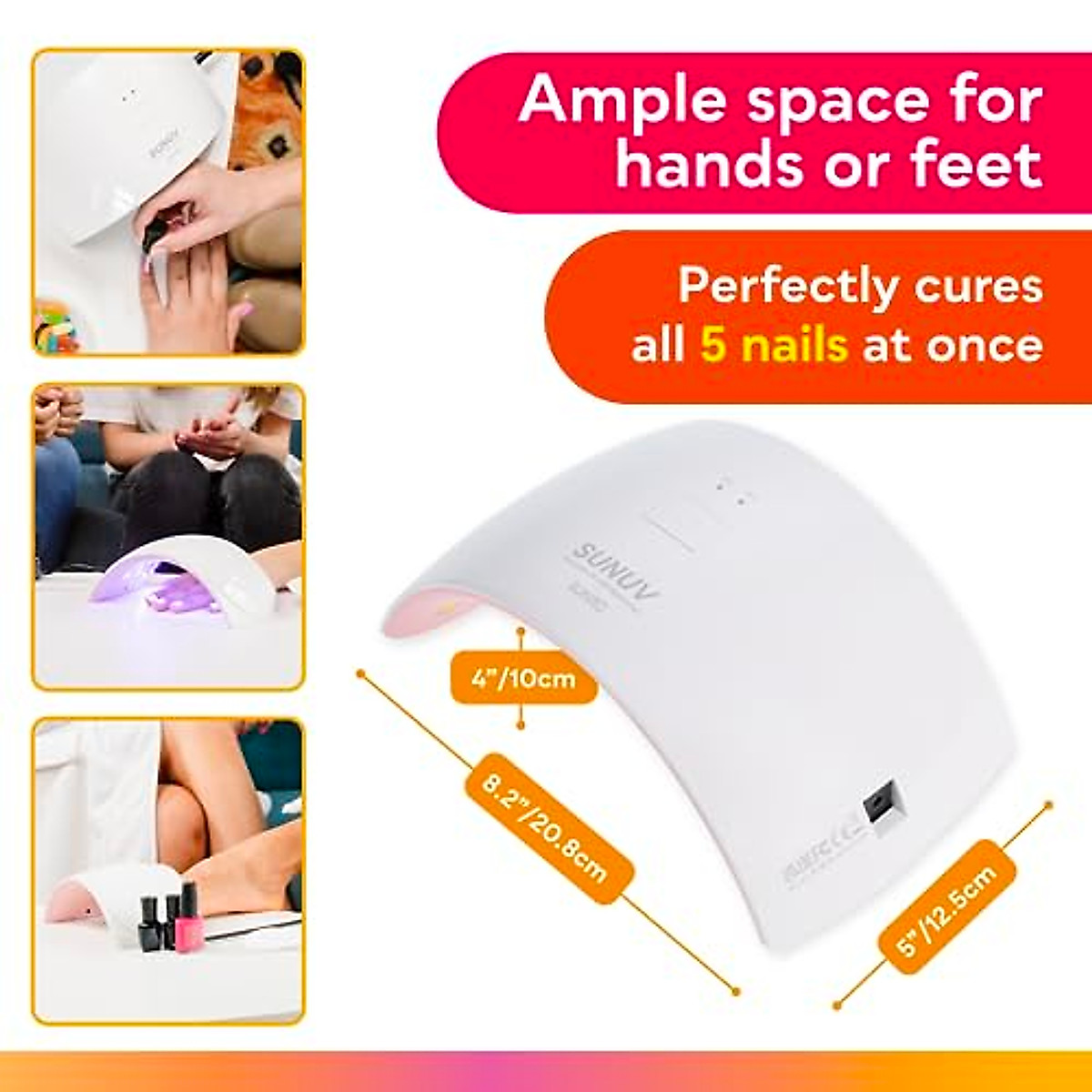 SUNUV UV LED Nail Lamp, Gel UV Light Nail Dryer for Gel Nail Polish Curing Lamp with Sensor 2 Timers SUN9C Pink Gift for Women Girl