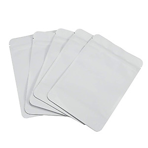 GooGou Matte white Resealable Zip Mylar Bag Food Storage Aluminum Foil Bags Smell Proof Pouches 50pcs (4.33x6.69 in)