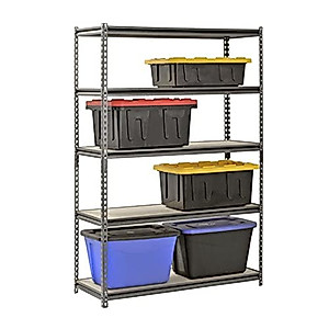 Super Large Bearing Capacity and Space Heavy Duty 5-Tier Steel Freestanding Shelving Storage Racks for Home Warehouse Storage, Silver, 4000 lbs Capacity