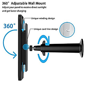 [Updated Version] 4W Solar Panel Charging Compatible with Eufycam 2C/2C Pro/2/2 Pro / E20 / E40 / E, with 13.1ft Waterproof Charging Cable, IP65 Weatherproof,Includes Secure Wall Mount (Black)