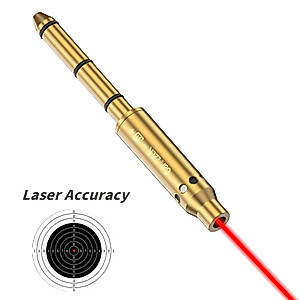 Tipfun .22LR Red Laser Bore Sight End Barrel Laser Boresighter Easy to Fit Revolvers Pistols Rifle and Air Guns