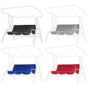3 Seats Swing Chair Hammock Seat Cushion Cover, 59.1x19.7x3.9 inch Garden Courtyard Outdoor Waterproof Polyester Taffeta Swing Seat Cover (Black)