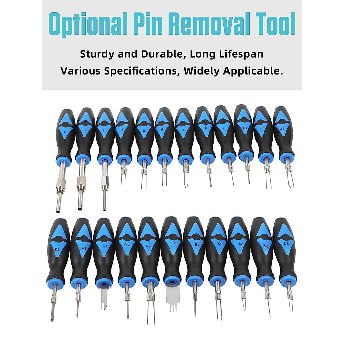 DUOYI Terminal Removal Tool Kit 23 Pcs, Terminal Ejector Kit with Stainless Steel Tips, Ergonomic Rubber Handle and Carrying Case, Universal Terminal Release Kit Replaces The Proprietary Kit