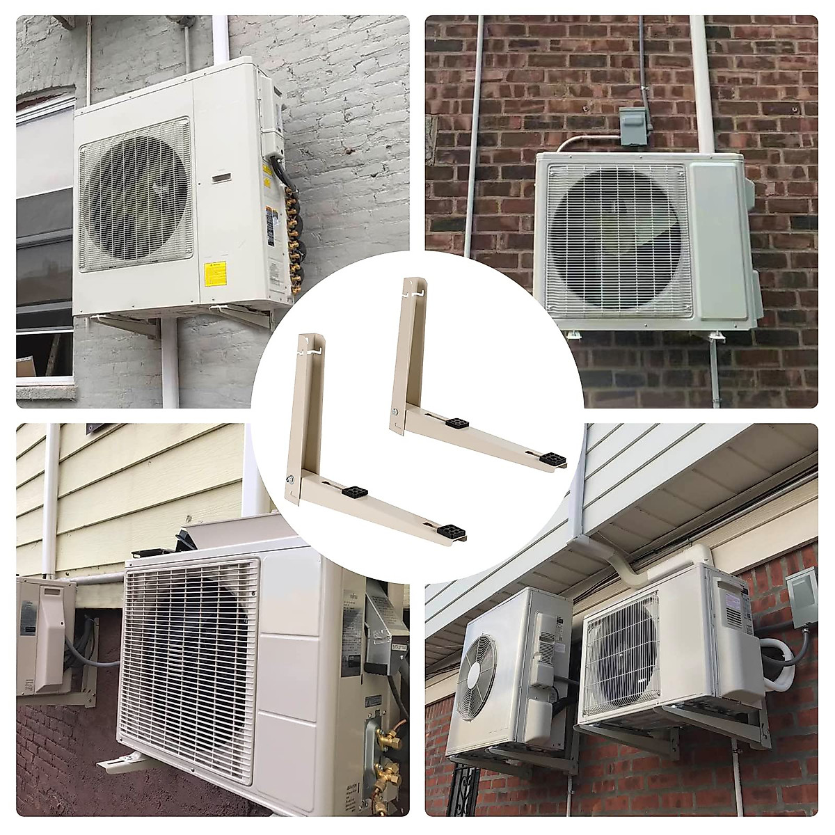 LILIJIA Mini Split Wall Mounting Bracket for 9000-18000 BTU Ductless AC/Heating System, Heavy Duty Foldable Condenser Mounting Brackets