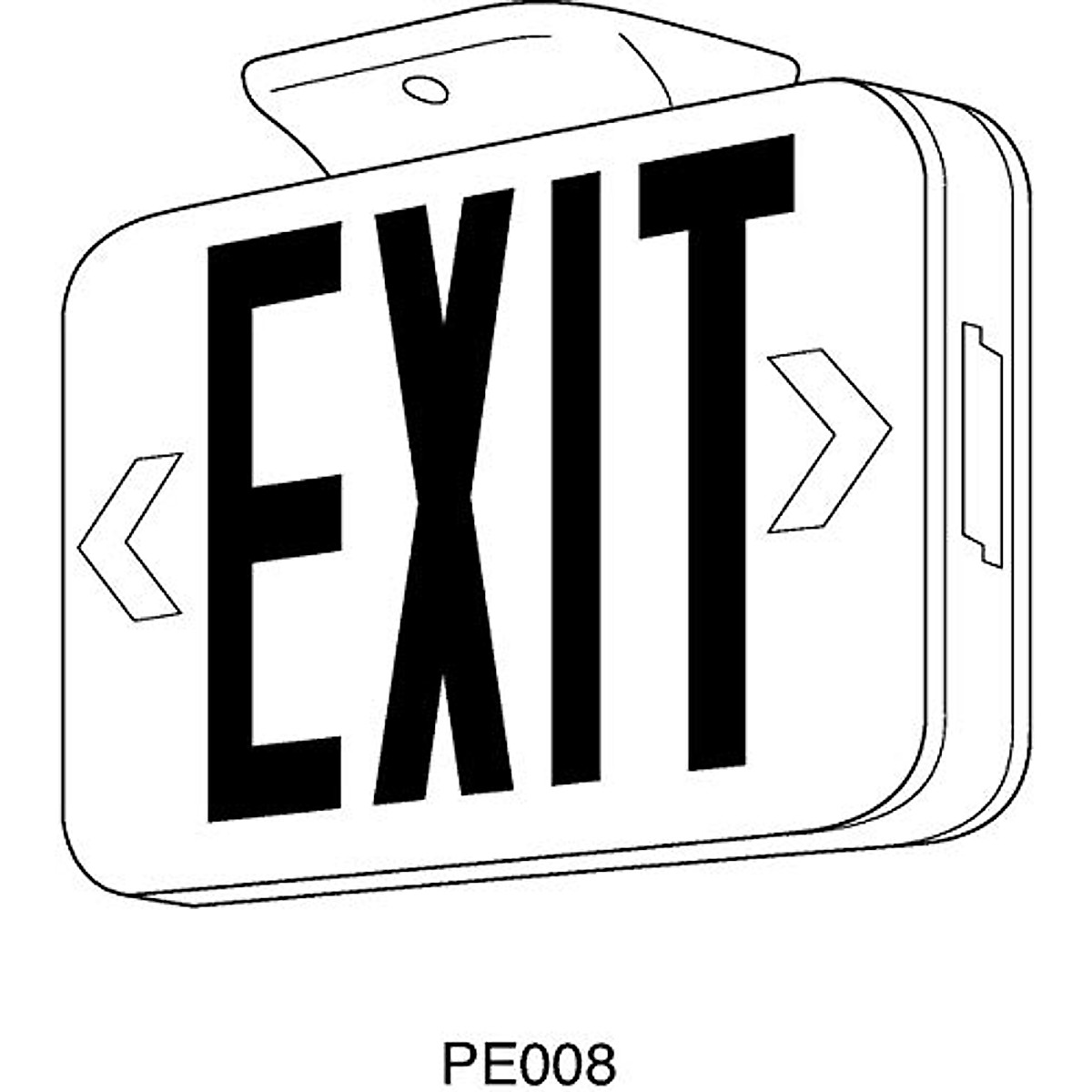 HUBBELL CER LED Emergency exit Sign, 11.6 in x 2 in x 8.2 in, White