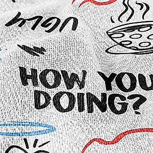 LOGOVISION Friends Blanket, 50"x60" Tag Lines Woven Tapestry Cotton Blend Fringed Throw