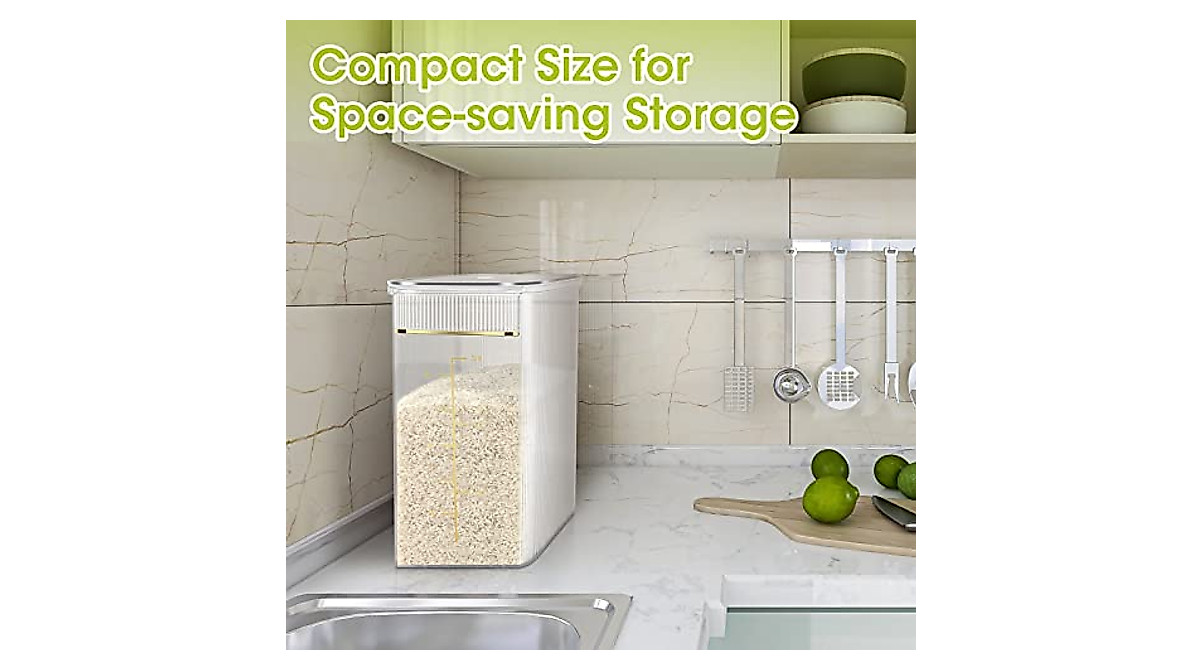 TBMax Rice Storage Container 20 Lbs, Crystal-Clear Large Food Container ...