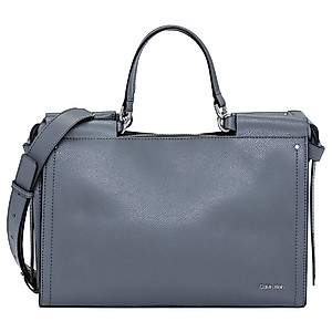 Calvin Klein Callie Crosshatch Leather Knotted Satchel, buff