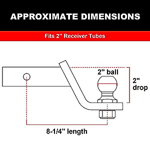 Torin ATRLY2003B Trailer Hitch Mount and Ball: 7,500 lb Capacity