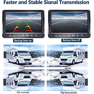 RV Backup Camera Wireless HD 1080P 2 Infrared Night Vision Bluetooth Rear View Cam 7‘’DVR Touch Key Monitor Kit Adapter for Furrion Pre-Wired RV Trailer Truck Camper Van Crane 4 Channels Xinshuoxun K7