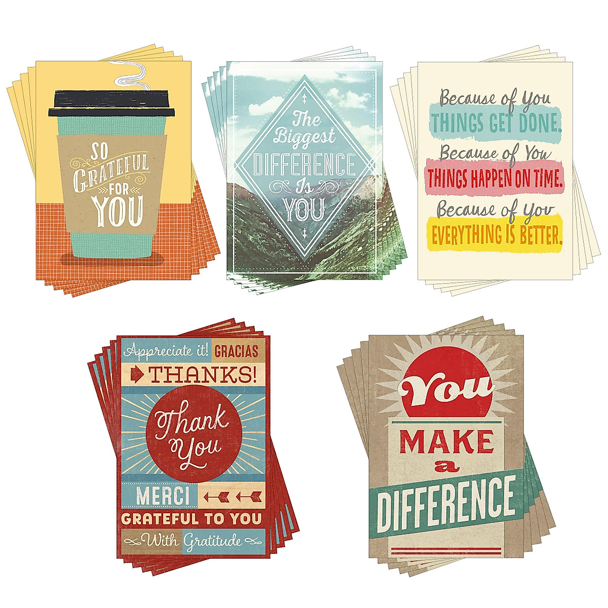 Hallmark Business (25 Pack) Assorted Employee Appreciation Cards (Star Qualities) for Customers, Employees, Clients, Members, Groups, Associations, Organizations, Churches, Patients, Staff