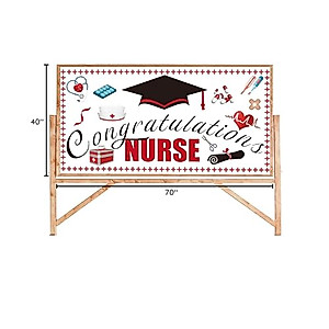 Graduation Nurse Themed Party Banner - Graduation Nurse Party Supplies Wall Decorations Indoor/Outdoor Banners(70" X 40")