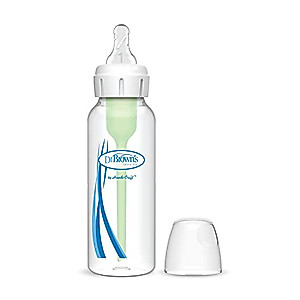 Dr. Brown’s Natural Flow® Anti-Colic Options+™ Narrow Baby Bottle 8 oz/250 mL, with Level 1 Slow Flow Nipple, 1 Pack, 0m+