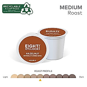 Eight O'Clock Coffee Hazelnut Single-Serve Keurig K-Cup Pods, Medium Roast Coffee Pods, 32 Count